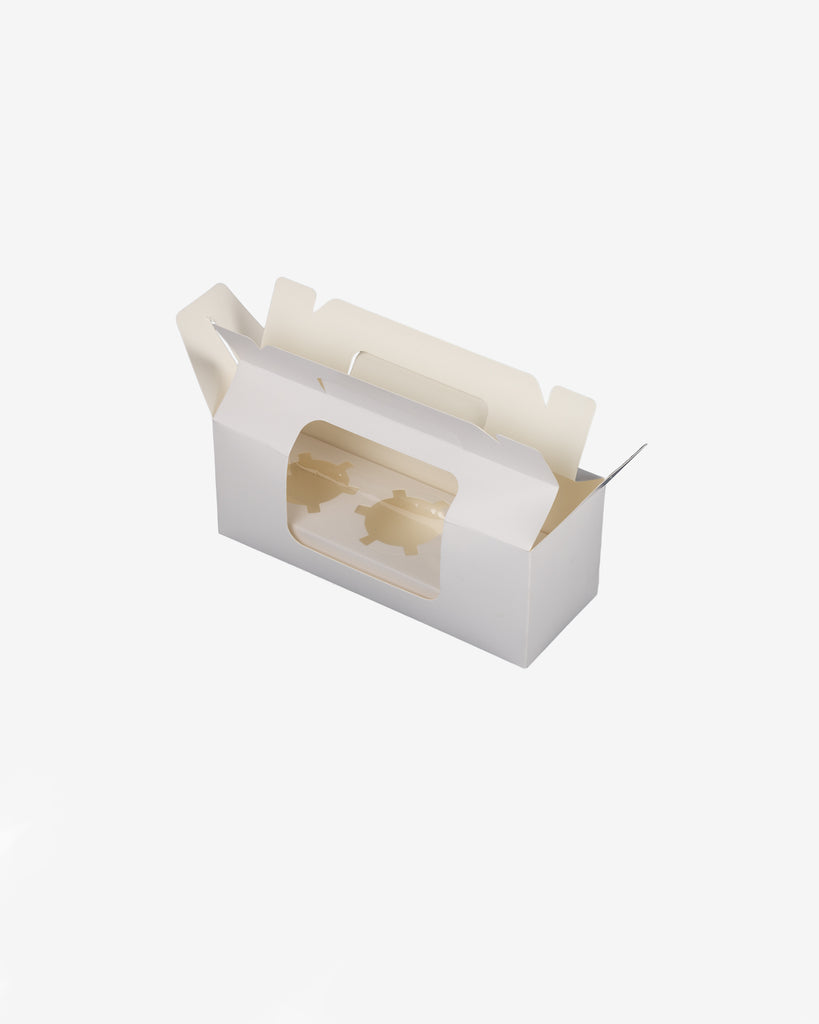 White Cardboard Window 3 Cupcake Takeaway Box, 10 pcs – Packeverything ...