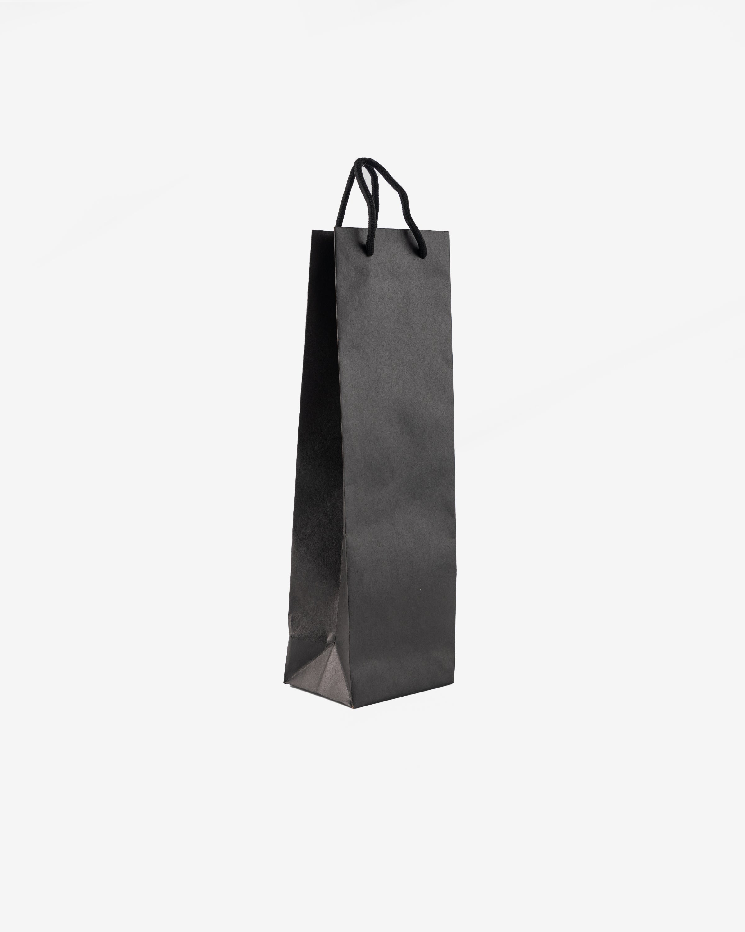 Black Kraft Single Wine Black Rope Handle Paper Bag – Packeverything.com.sg